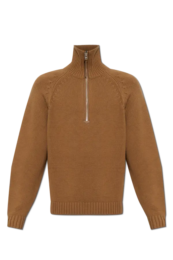 TOM FORD Sweater With A Stand-up Collar - Brown