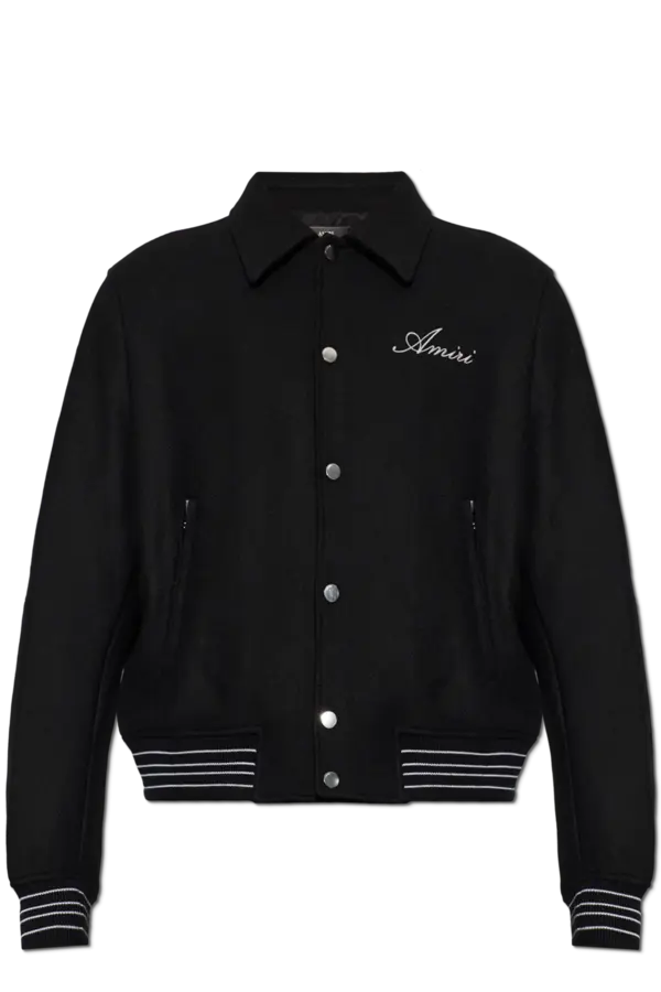 Amiri Wool Jacket With Logo - Black