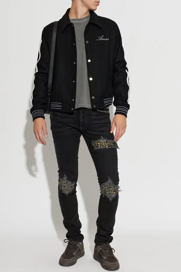 Amiri Jeans With Shimmering Appliqués