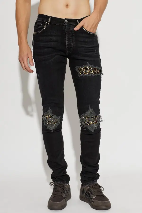 Amiri Jeans With Shimmering Appliqués