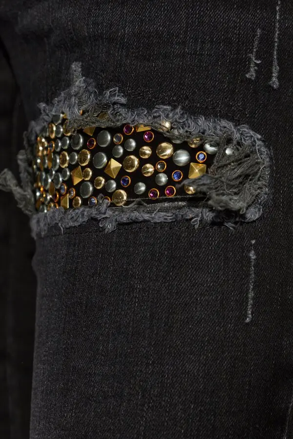 Amiri Jeans With Shimmering Appliqués