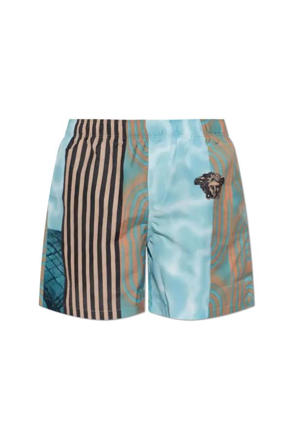Versace Swim Shorts With "floating By" Print - Multicolour