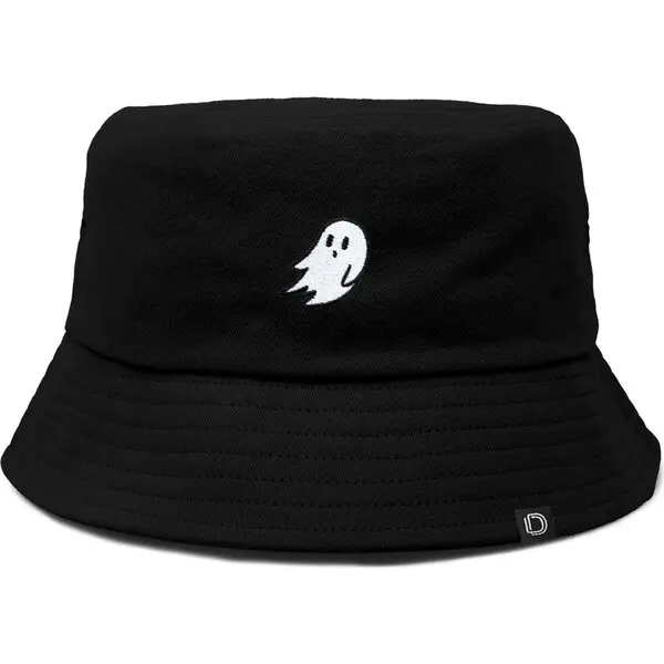DALIX Embroidered Ghost Bucket Hat - Black