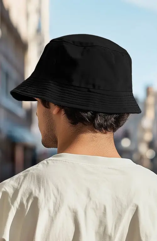 DALIX Embroidered Ghost Bucket Hat - Black