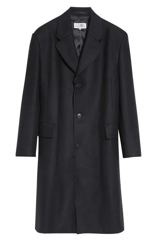 MAISON MARGIELA Raw Edge Wool Felt Coat - Black
