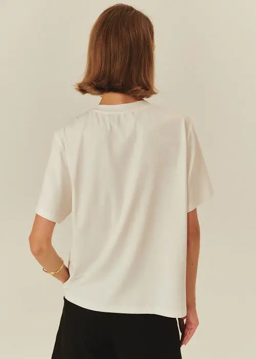 EXQUISE Alanna Embroidered T-shirt
