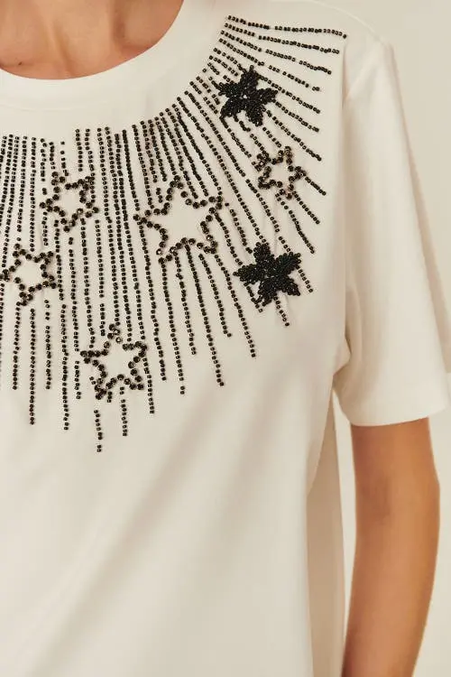 EXQUISE Alanna Embroidered T-shirt