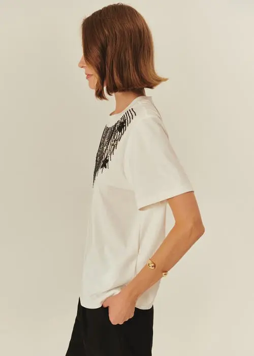EXQUISE Alanna Embroidered T-shirt