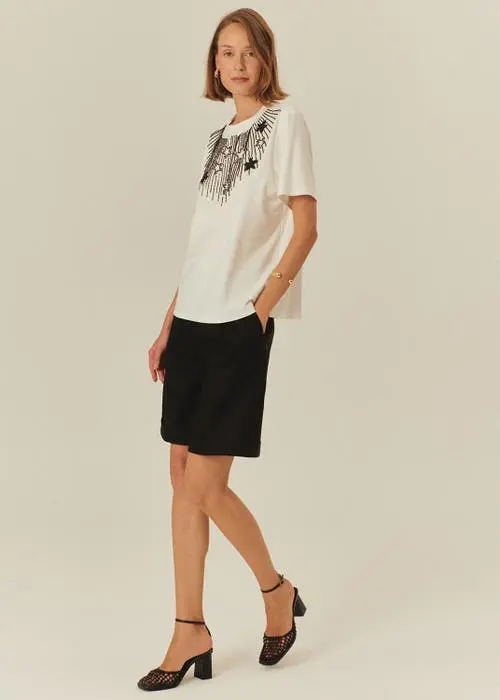EXQUISE Alanna Embroidered T-shirt