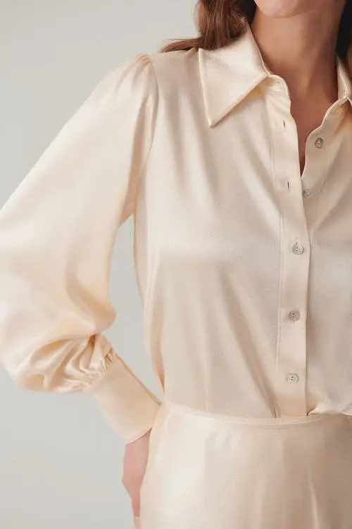 EXQUISE Kaia Satin Shirt