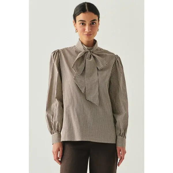 EXQUISE Indigo Cotton Blouse