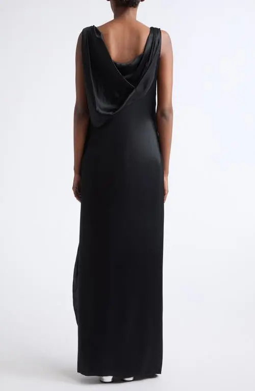 MAISON MARGIELA Draped Satin Gown - Black