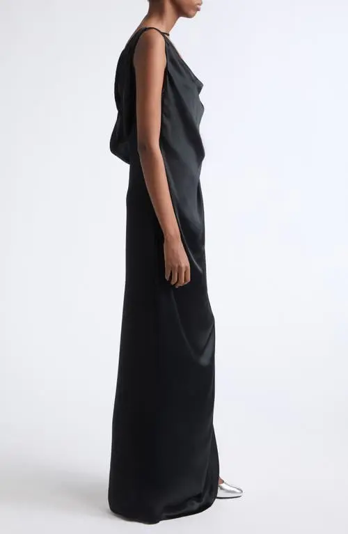 MAISON MARGIELA Draped Satin Gown - Black