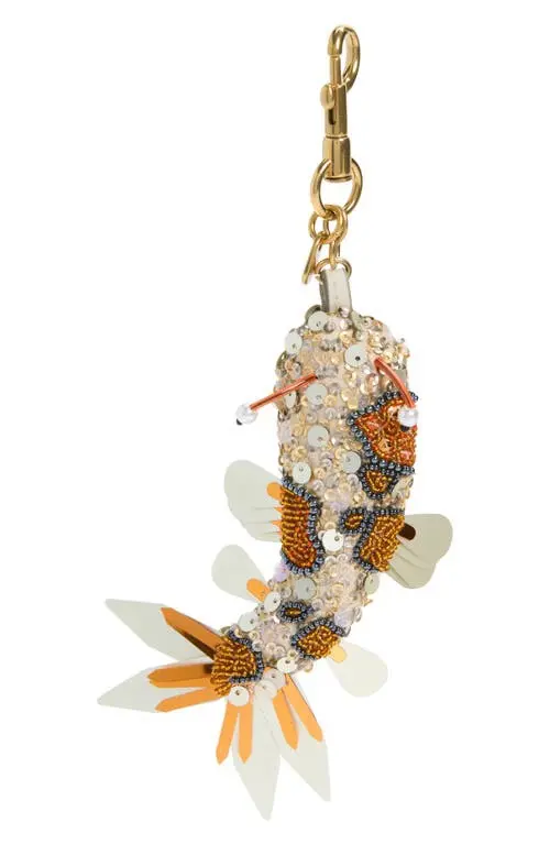 ANYA HINDMARCH Embellished Koi Fish Bag Charm - Silver