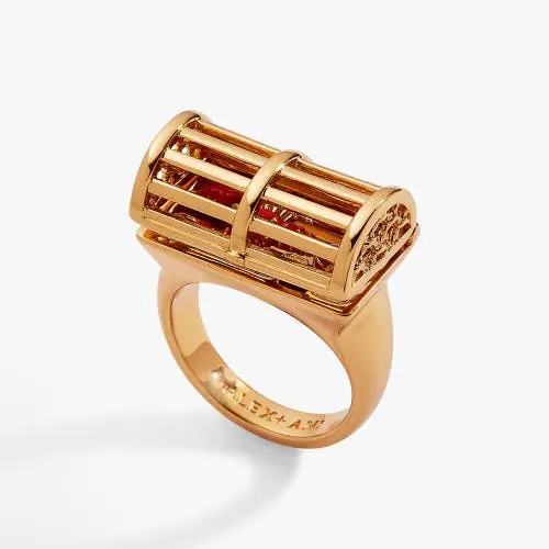 ALEX AND ANI Lobster Boil Hinged Cage Ring