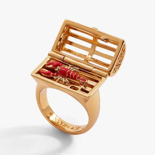 ALEX AND ANI Lobster Boil Hinged Cage Ring
