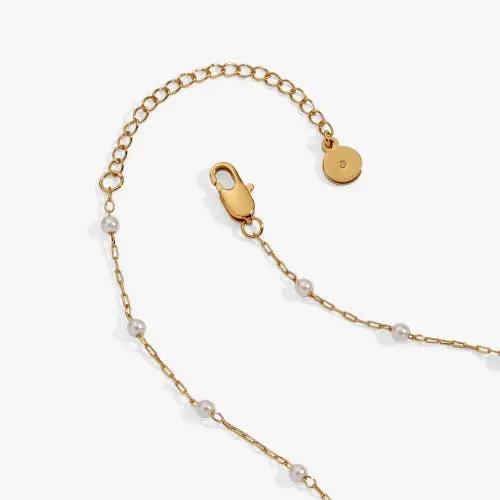 ALEX AND ANI Plated Cross Pendant Necklace With Pearls