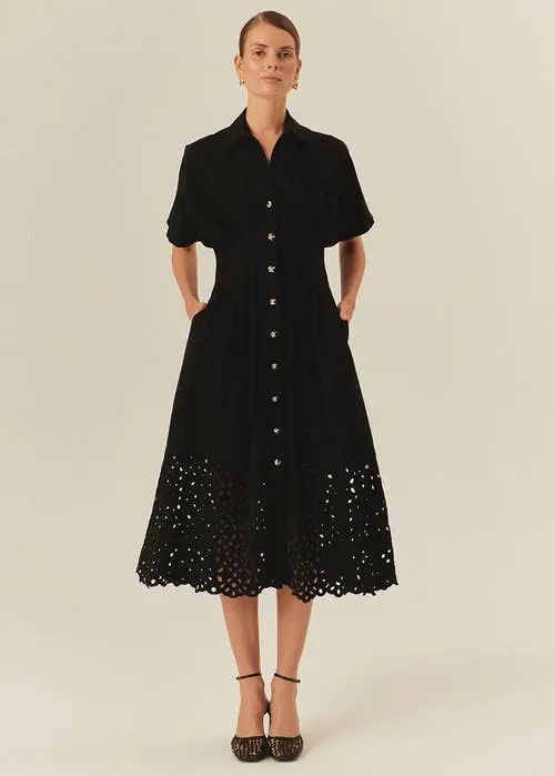 EXQUISE Vera Midi Dress - Black