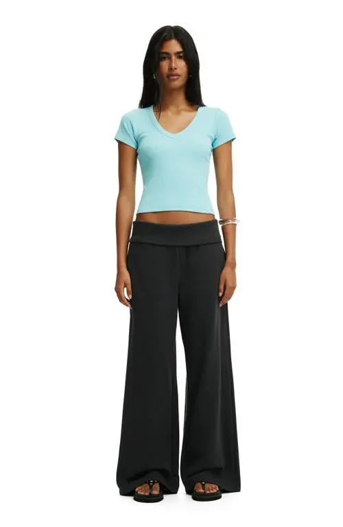 COTTON ON Fold Over Waistband Sweatpant - Shadowstone