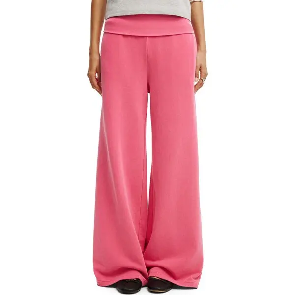 COTTON ON Fold Over Waistband Sweatpant - Washed Pink Coded