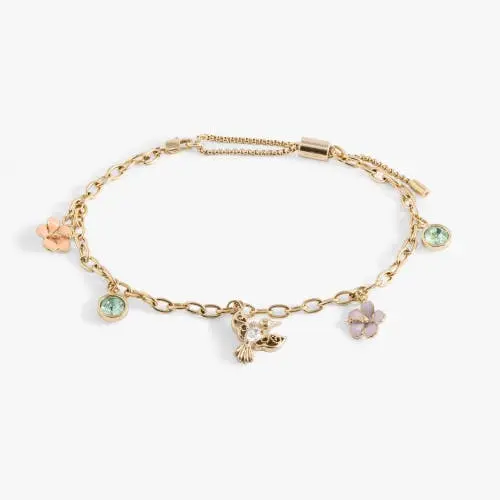 ALEX AND ANI Hummingbird Multicharm Adjustable Anklet - Gold