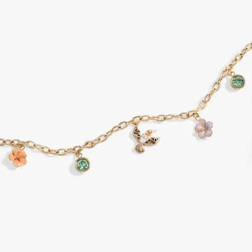ALEX AND ANI Hummingbird Multicharm Adjustable Anklet