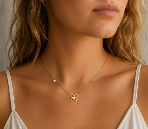 DONATELLO GIAN En Butterfly Crystal Necklace