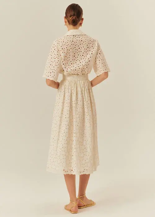 EXQUISE Paisley Cotton Midi Skirt