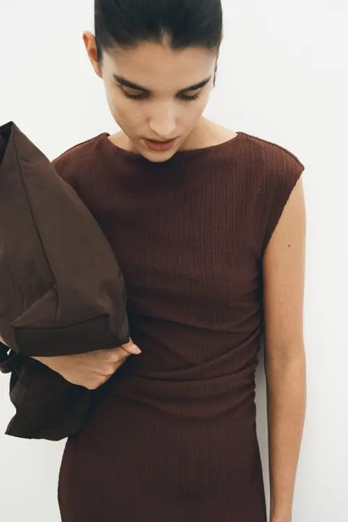 H&m Cap-sleeved Crinkled Dress