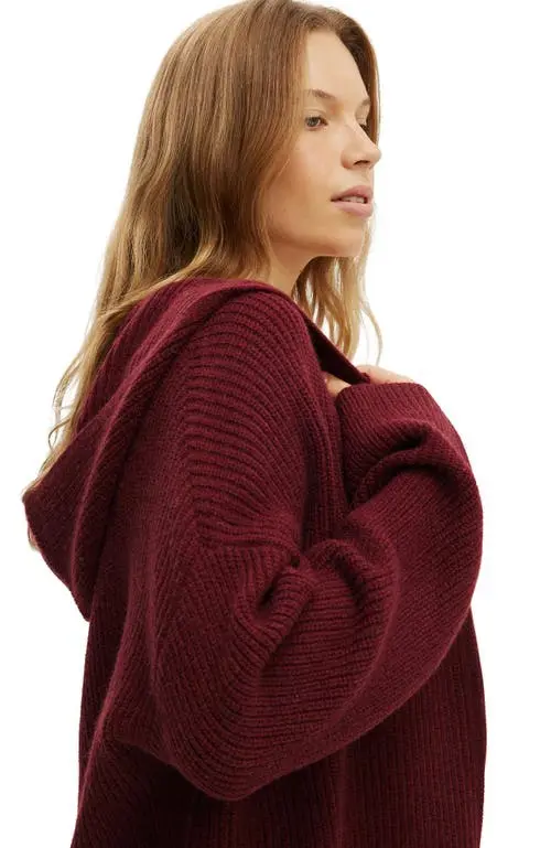 Cotton:on Oversized Zip Through Knit Hoodie - Gingerberry
