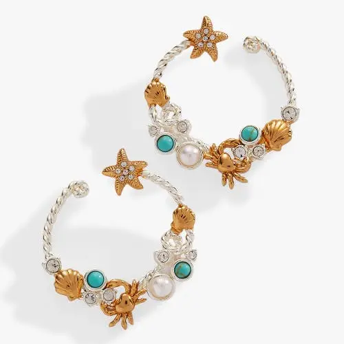 ALEX AND ANI Whimsical Seaside Rope Hoop Earring - Silver