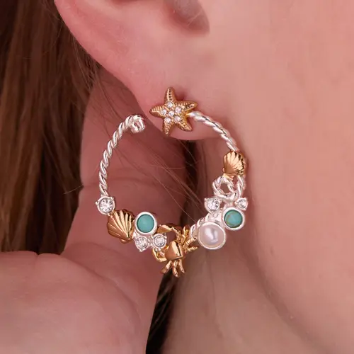 ALEX AND ANI Whimsical Seaside Rope Hoop Earring