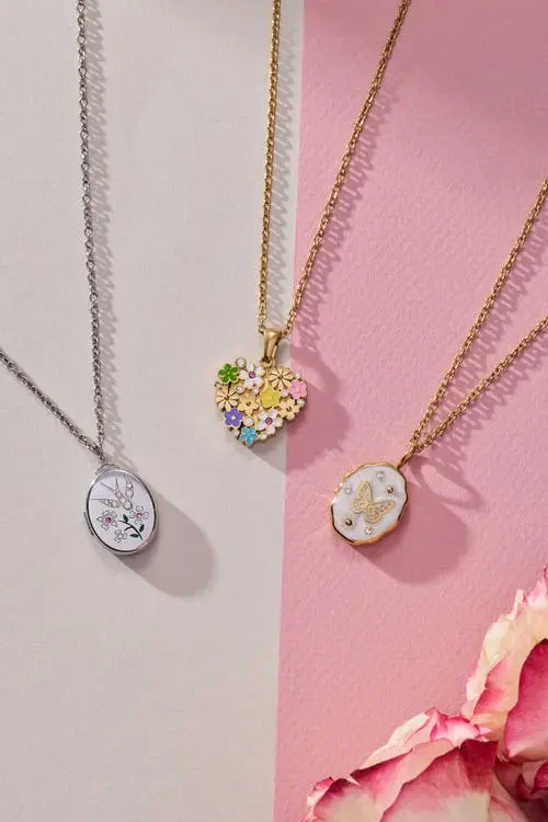 ALEX AND ANI Birds Of A Feather Locket Pendant Necklace