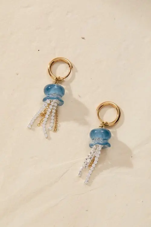 ALEX AND ANI Whimsical Jellyfish Huggie Hoops