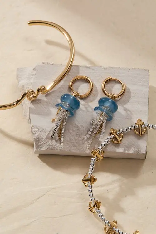 ALEX AND ANI Whimsical Jellyfish Huggie Hoops
