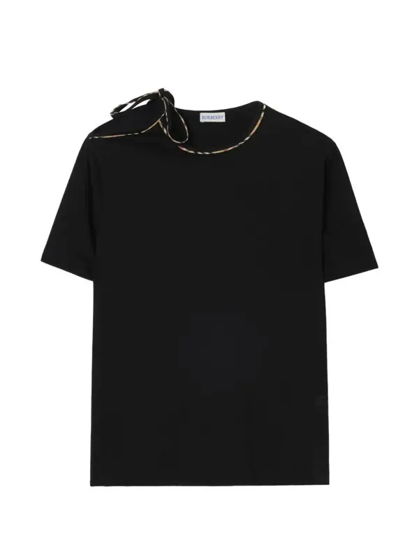 Burberry Check Bow Cotton T-shirt - Multicolor