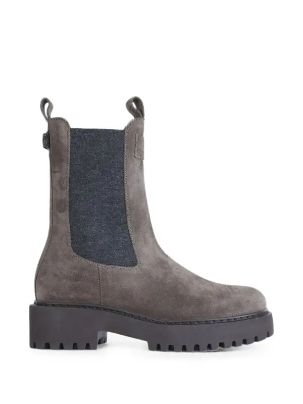 Brunello Cucinelli Suede Leather Ankle Boots - Multicolor
