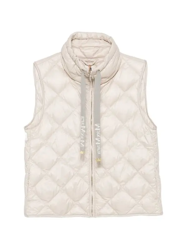 Max Mara Sleeveless Quilted Vest With High Neck And Drawstring - Multicolor
