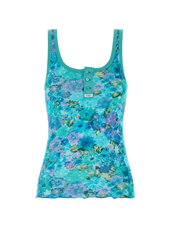 Chloé Printed Ribbed Top