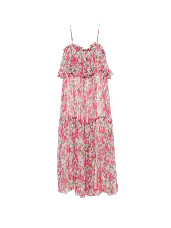 Chloé Silk Floral Print Maxi Dress - Multicolor