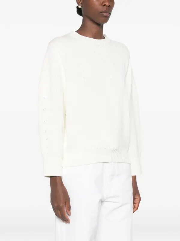 TOTEME Cotton Oversized Crew Neck Sweater - Multicolor
