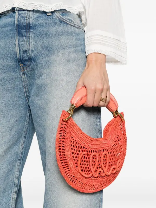 Chloé Summer Banana Raffia Mini Hobo Bag - Multicolor