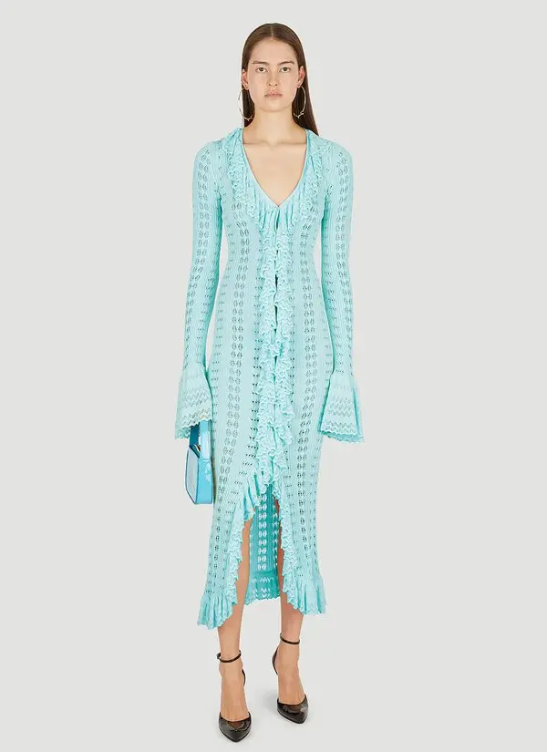 Blumarine Pointelle Knit Frilled Dress