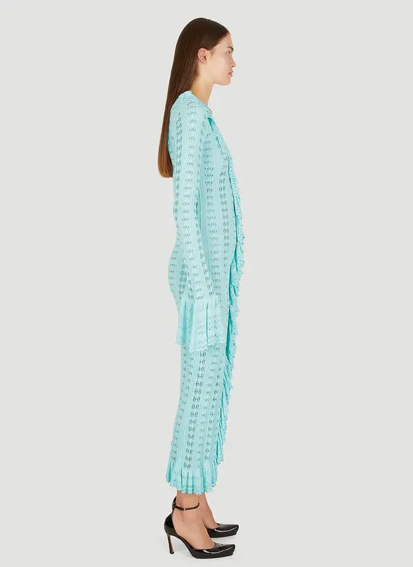 Blumarine Pointelle Knit Frilled Dress