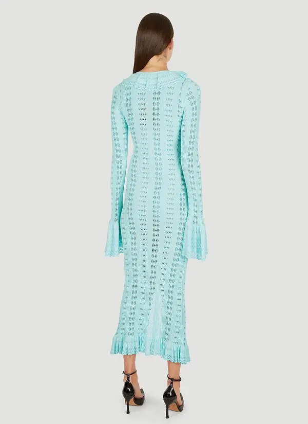Blumarine Pointelle Knit Frilled Dress