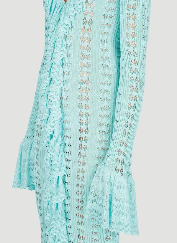 Blumarine Pointelle Knit Frilled Dress