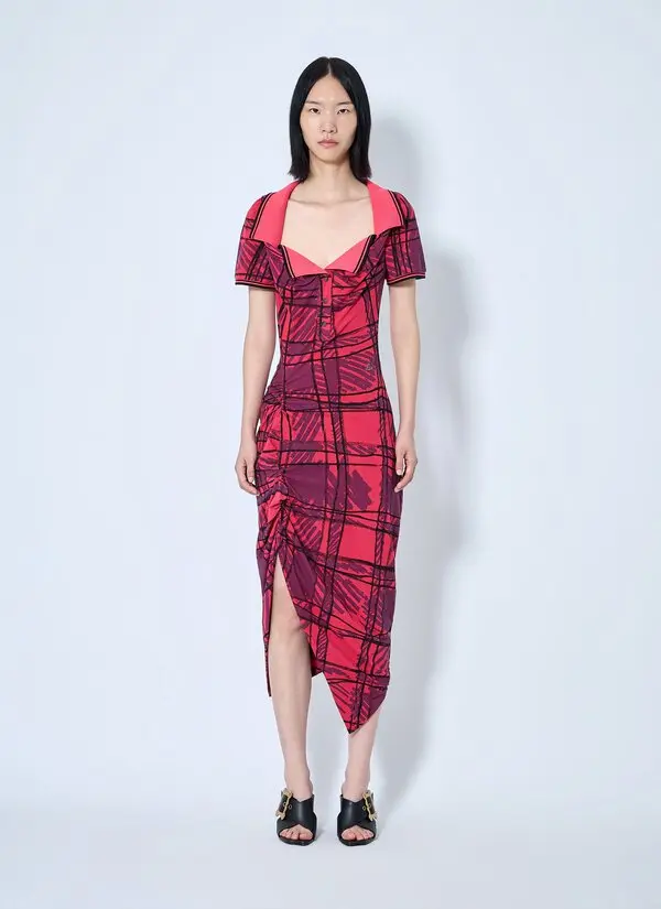 VIVIENNE WESTWOOD Ruched Asymmetric Dress - Pink