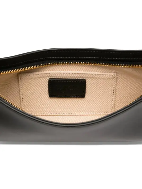 Jacquemus Le Bisou Perle Shoulder Bag In Croc-embossed Leather - Black