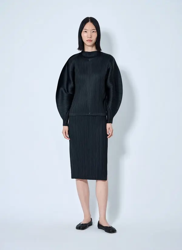 Issey Miyake Pleated Zip-up Top