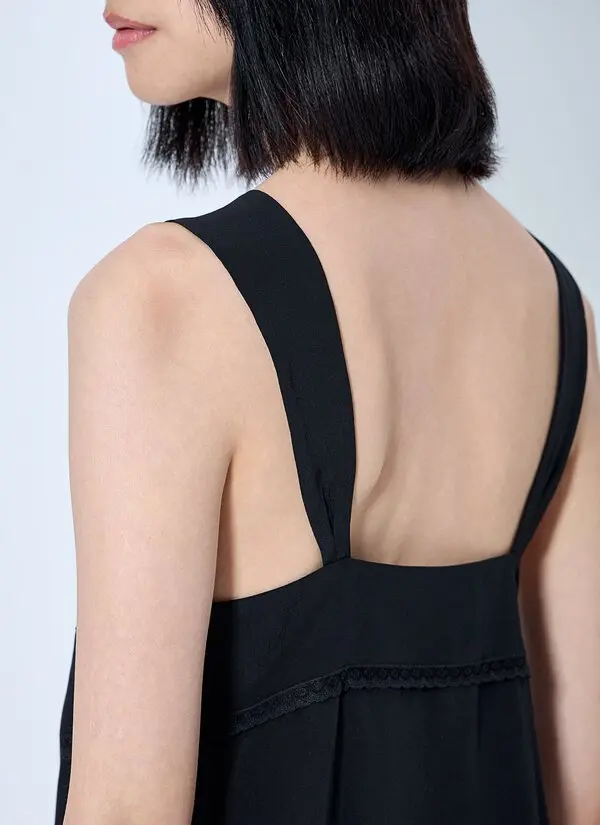Chloé Lace-trimmed Silk Crêpe Camisole - Black